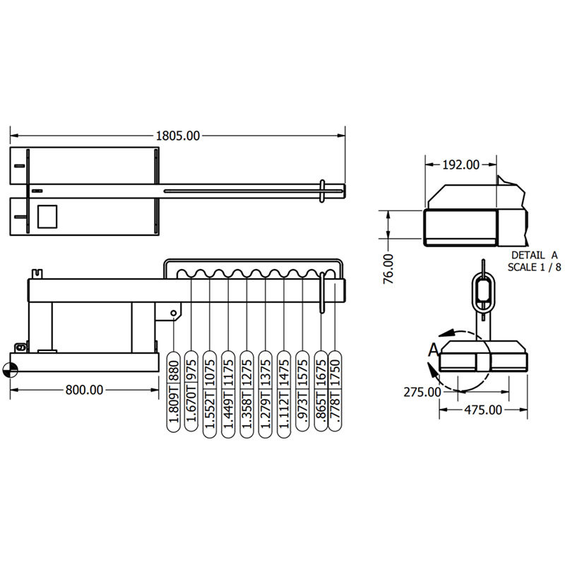 Fixed Forklift Jib Attachment 1800kg - Australian Made | Equipment ...